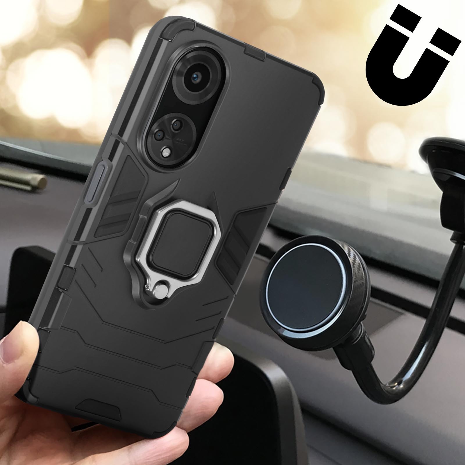 Compra Avizar Funda para Oppo A98 5G Antigolpes Bimaterial Anillo ...